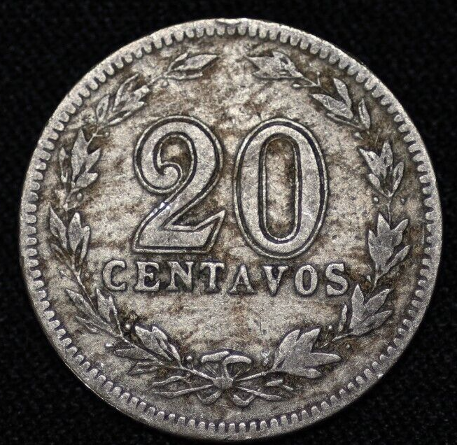 ARGENTINA ~ 1908 ~ 20 Centavos ~ KEY DATE ~ QUALITY WORLD Coin ☘️ RARE ...