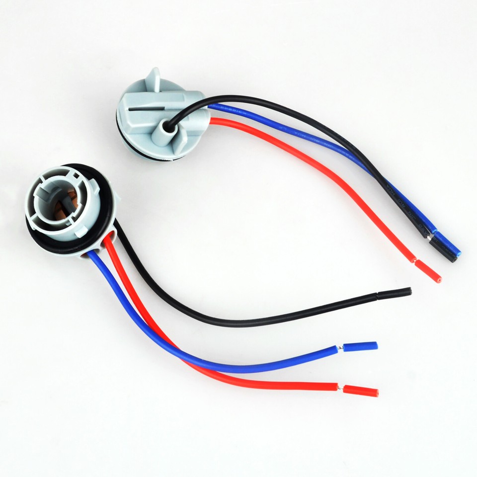 2pcs 1157 2357 LED Stop Brake Turn Light Bulb Socket Harness Wire Pig ...