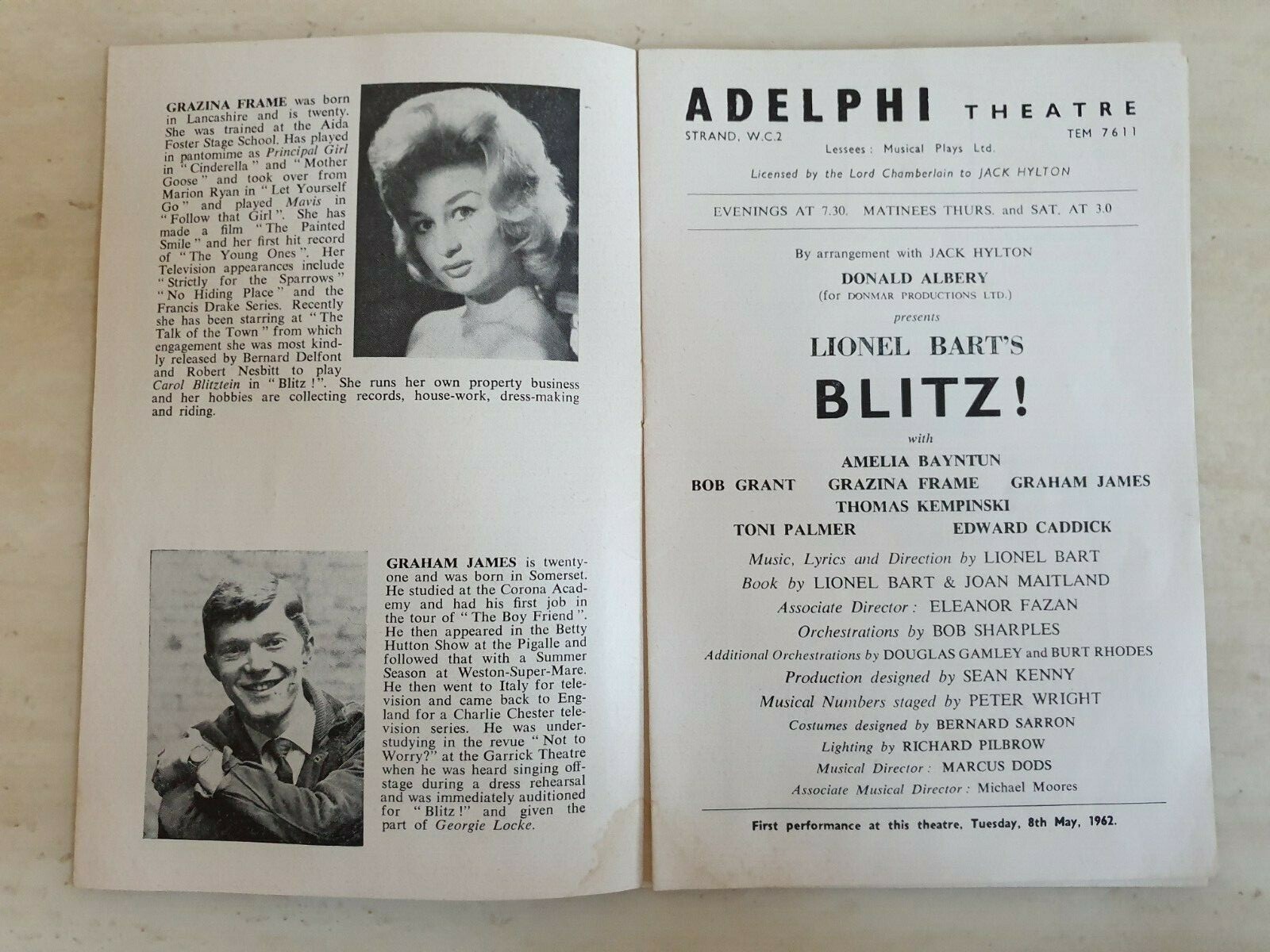 BLITZ - AMELIA BAYNTUN BOB GRANT GRAZINA FRAME GRAHAM JAMES TONI PALMER ...