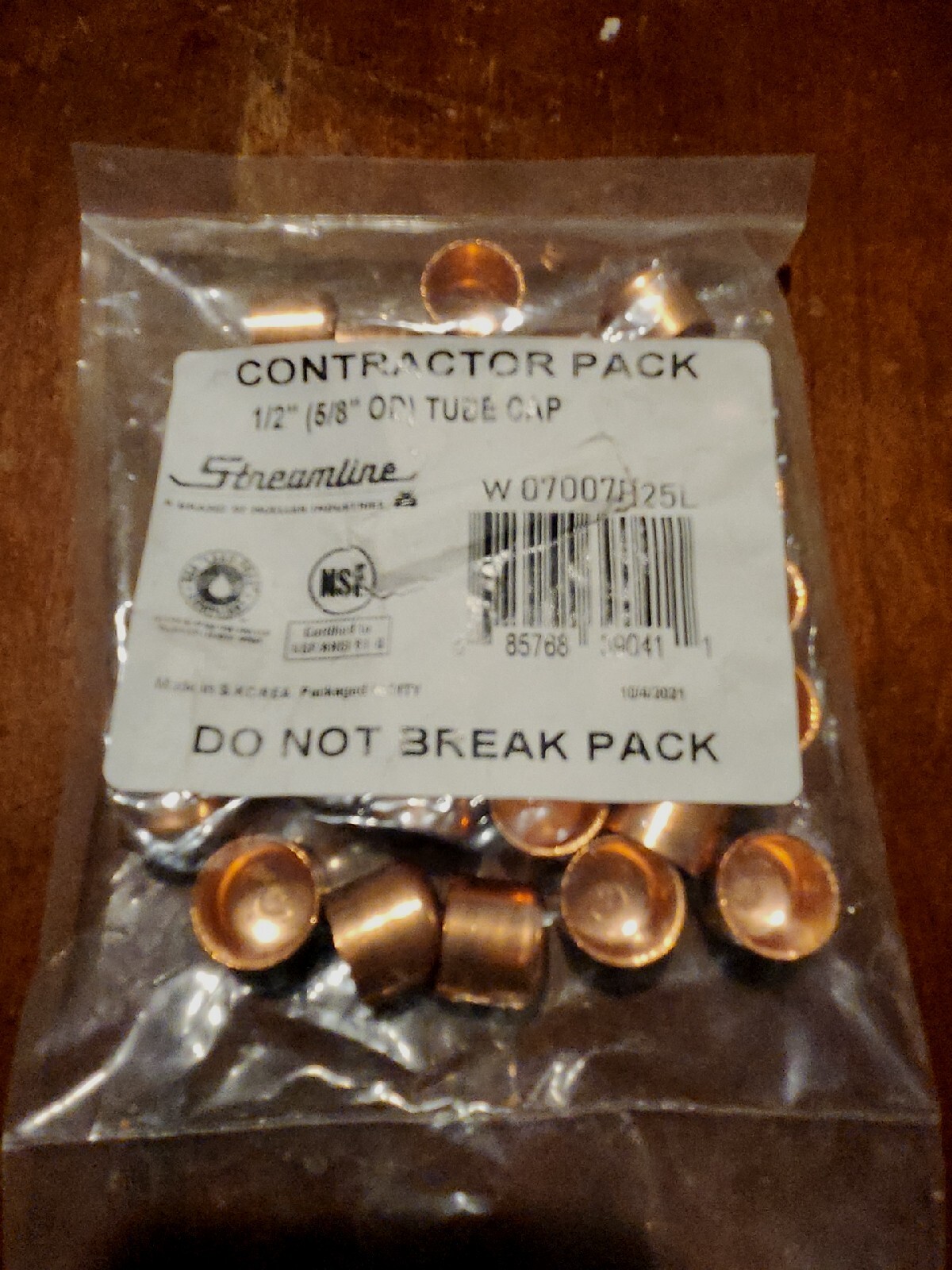 1/2" Copper Cap Sweat Fittings LOT OF 25 Contractors Pack New Half Inch ...