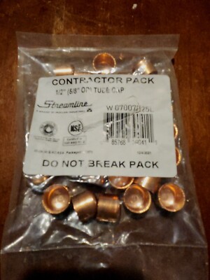 1/2" Copper Cap Sweat Fittings LOT OF 25 Contractors Pack New Half Inch ...