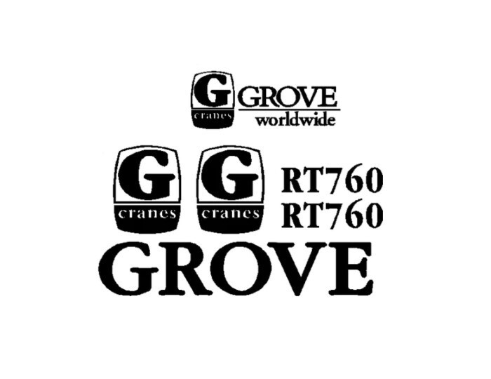 RT 760 GROVE Crane Vinyl Decals Sticker Emblem Graphics Boom RT760 ...