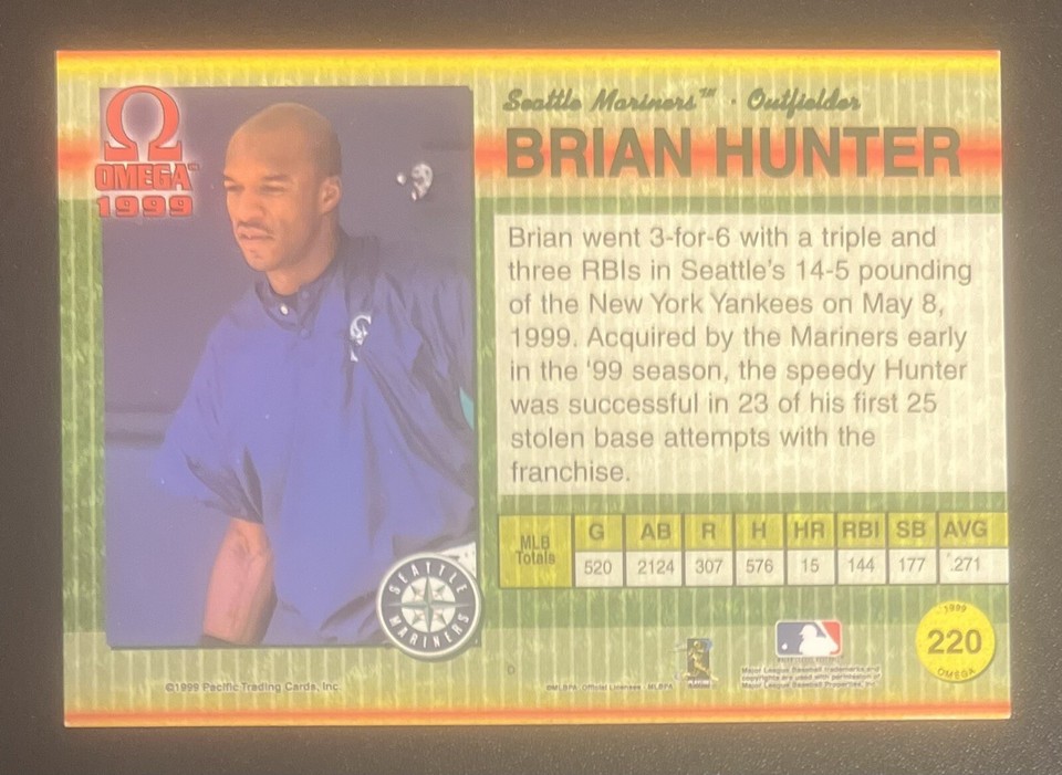 Brian Hunter 1999 Pacific Omega Gold /299 #220 - Seattle Mariners | eBay