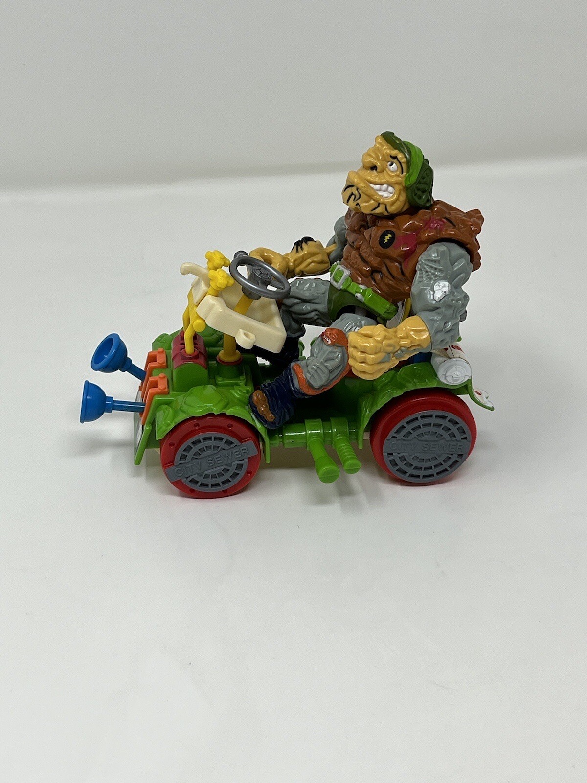 TMNT VINTAGE Toilet Taxi 1990 Incomplete Vehicle + General Tragg Ninja ...