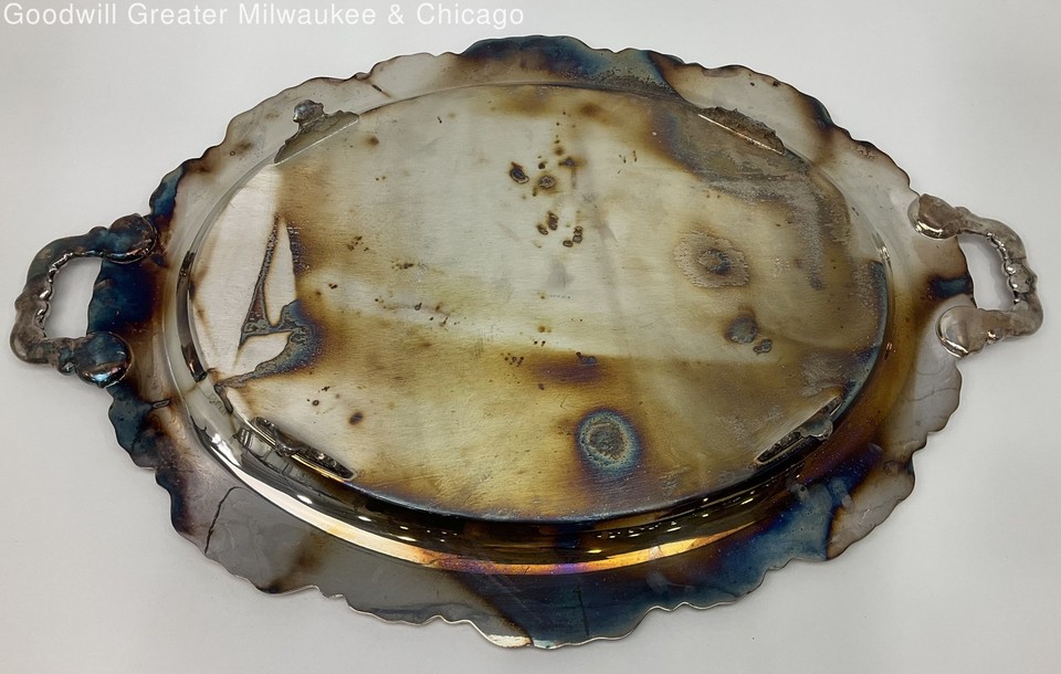 VNTG Lancaster Rose Silver Plate Large Footed Double Handle Serving ...