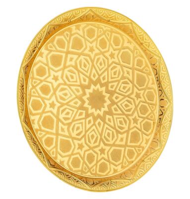 Turkish Circular Server Serving Tray | Ottoman Selcuk Star - Gold | 185 ...