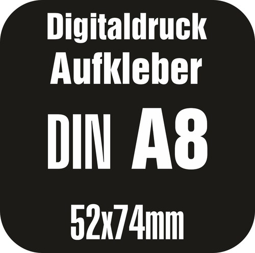 240 Stück DIN A8 Aufkleber Sticker Etiketten Digitaldruck / Wunschdruck ...