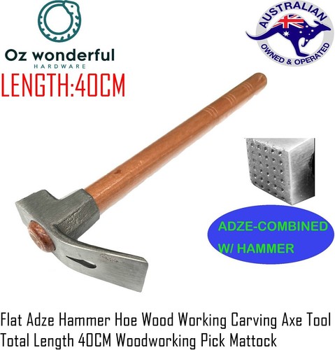 New Flat Adze Hammer Hoe Wood Working Carving Axe Tool Woodworking Pick ...
