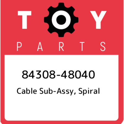 84308-48040 Toyota Cable sub-assy, spiral 8430848040, New Genuine OEM ...