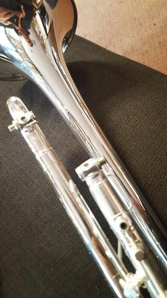 Silver 53/8" Bell Trumpet (w/Bb Pipes) Heavy Cap D2H Mouthpieces | eBay