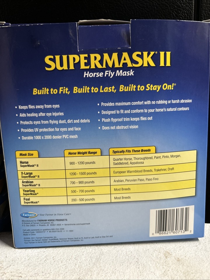 2 pack Farnam SuperMask II Horse Fly Mask Silver/Black **NEW** | eBay