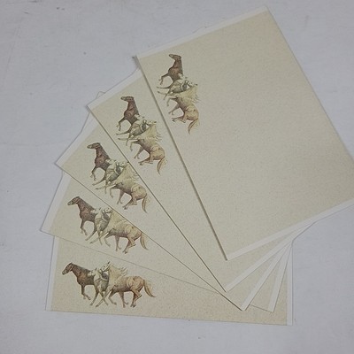 VTG 1980s Running Horses Stationery Note Card Regency Fold Up Letters ...