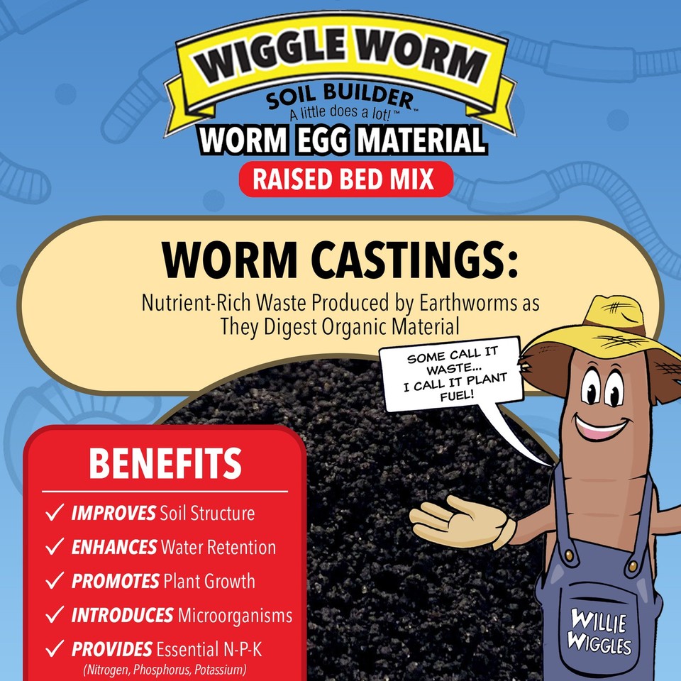 Wiggle Worm Raised Bed Mix with Worm Egg Material and Worm Castings ...
