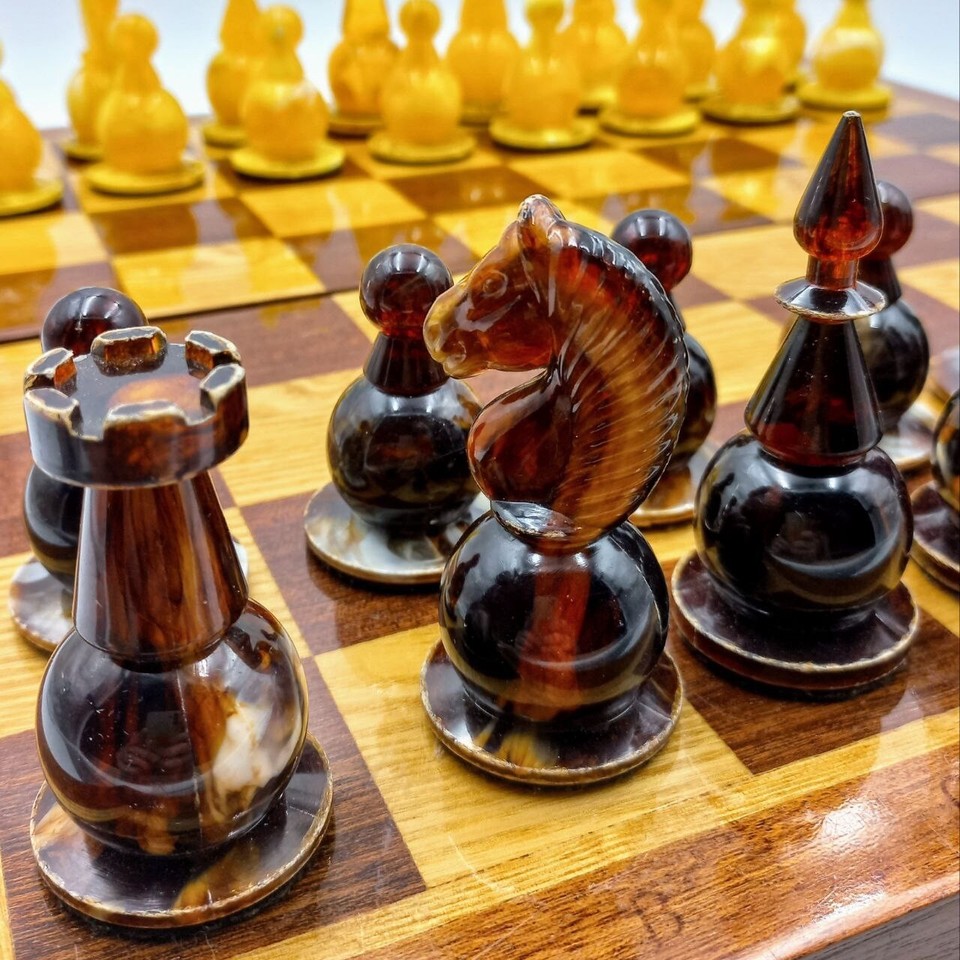 Amber Chess Set Soviet Union USSR 1980 Rare Vintage Ambroid | eBay