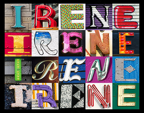 IRENE Name Poster featuring photos of actual sign letters | eBay