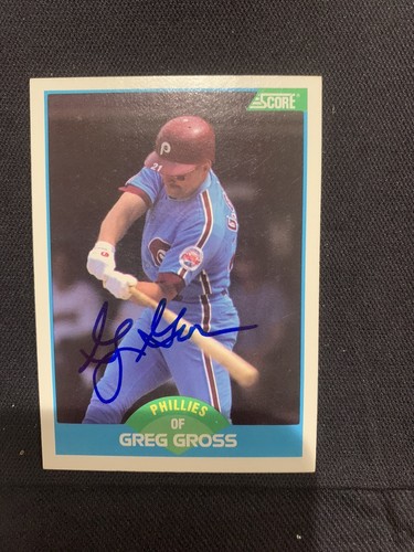 Greg Gross Philadelphia Phillies Signed Auto 1989 Score Card #125 ~ COA ...