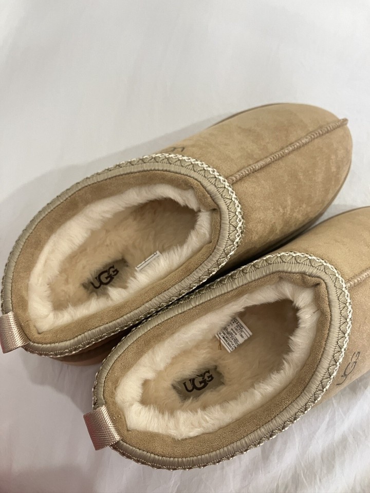 Women’s Uggs Tazzman Suede/Sand Slippers | eBay