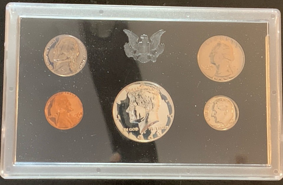 1968 Proof Set Holder 5 Coins Kennedy Half, Quarter, Dime Silver | eBay