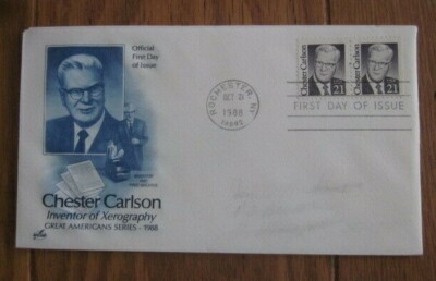 INVENTOR CHESTER CARLSON XEROGRAPHY PHOTOCOPY 1988 ARTCRAFT CACHET FDC ...