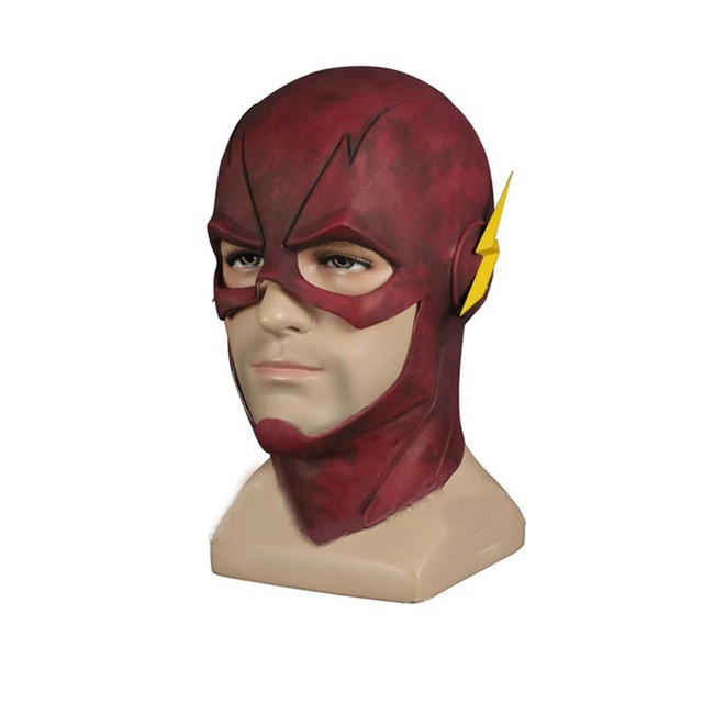 The Flash Mask Cosplay Barry Allen Full Face Latex Mask Helmet ...