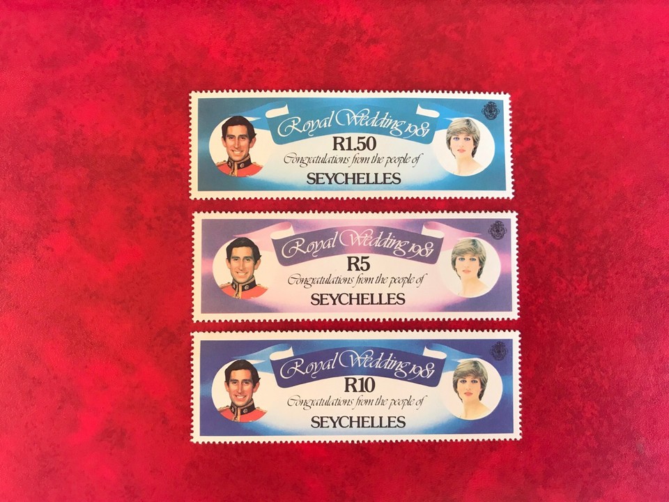 SEYCHELLES 1981 MNH PRINCE CHARLES PRINCESS DIANA WEDDING 2 PIX FULL ...