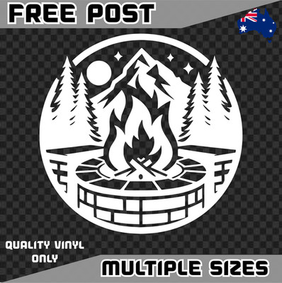 Camp Fire Sticker Car Decal Fire Pit Camping Caravan Adventure Explore ...