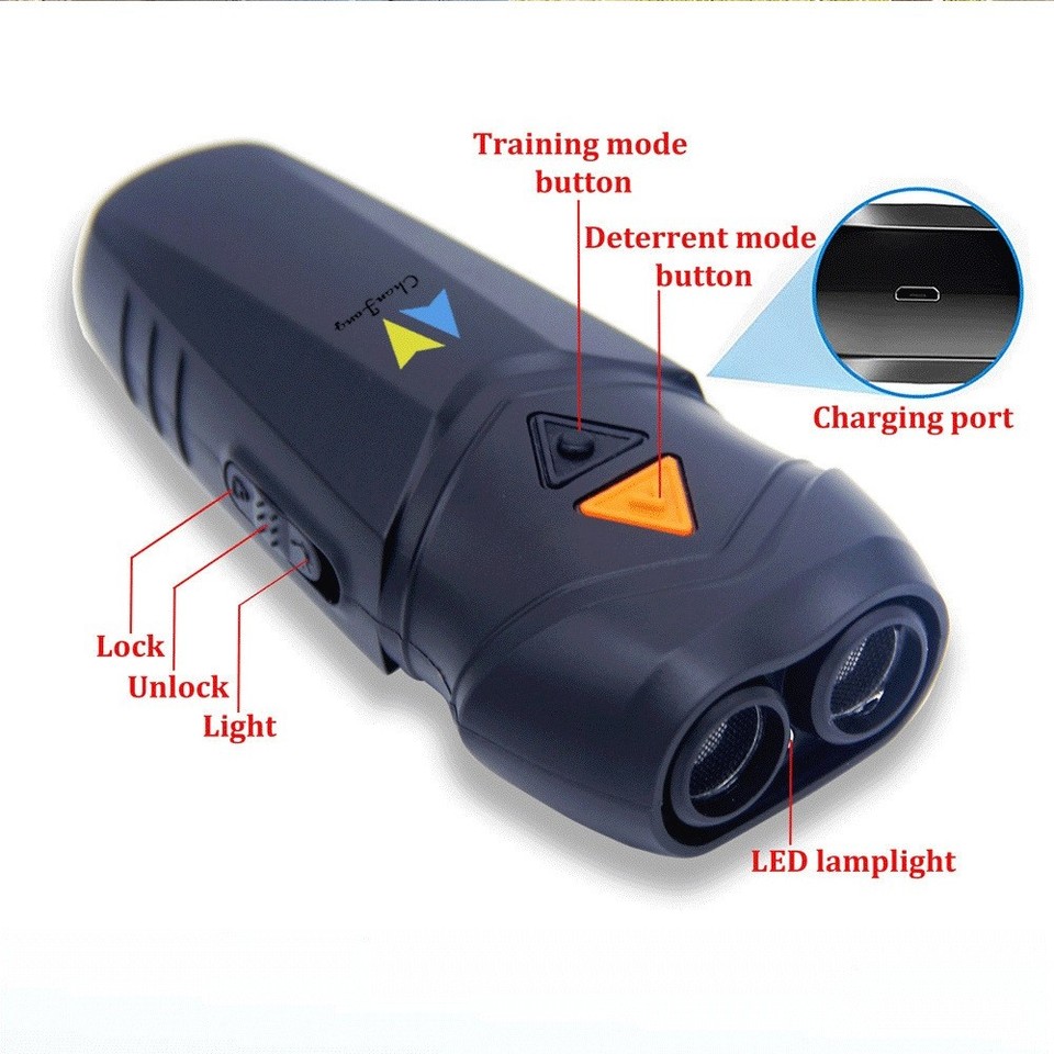 Ultrasonic Dog Repeller Stop Barker Dual Probe High Power Repeller ...