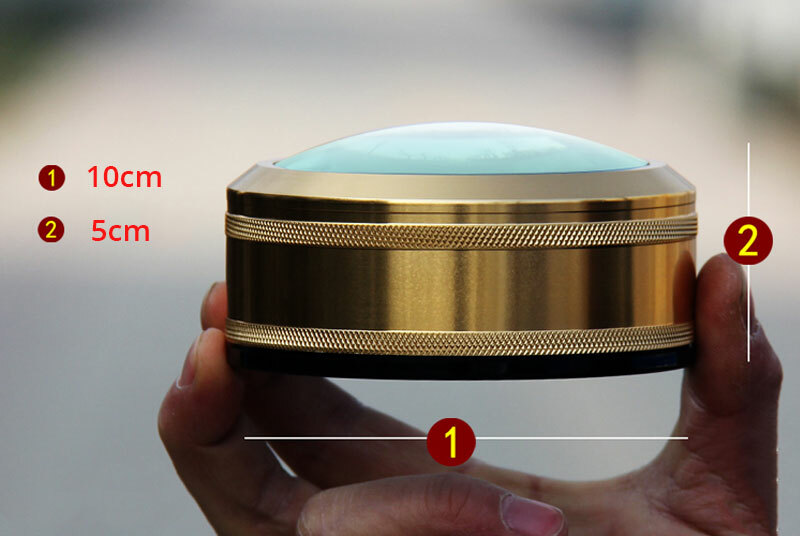 100mm 3X Spherical Desktop Magnifier Metal Frame Reading Magnifying ...