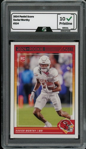 2024 Panini Score #324 Xavier Worthy GRADED 10 Rookie Card RC | eBay