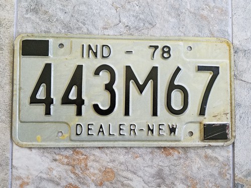 1978 Indiana DEALER Auto Vehicle Car Truck License Plate 443M67 | eBay
