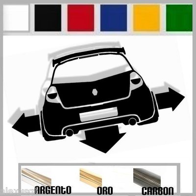 adesivo sticker RENAULT CLIO 3 sport tuning down-out dub prespaziato ...