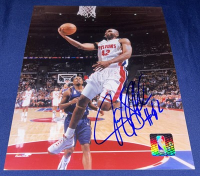 JERRY STACKHOUSE SIGNED 8X10 PHOTO DETROIT PISTONS BASKETBALL UNC ...