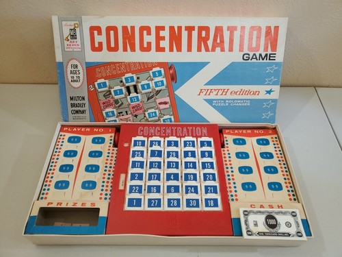Vintage Concentration Game 5th Edition 1962 Board Game Milton Bradley ...