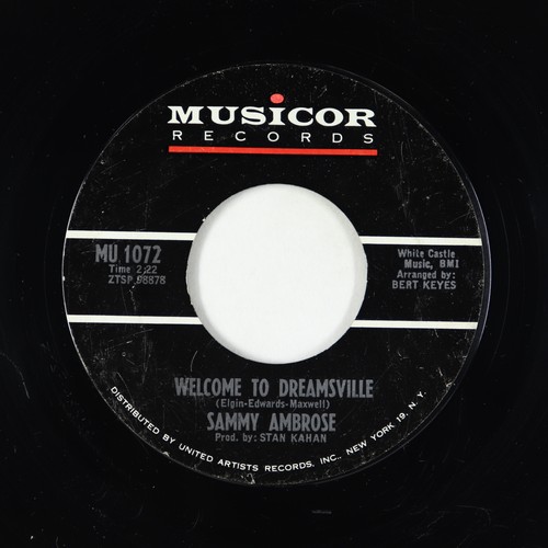 Northern Soul Mod 45 - Sammy Ambrose - Welcome To Dreamsville - Musicor ...