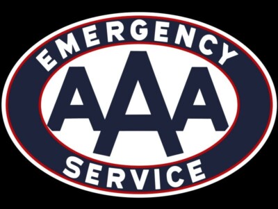 AAA Auto Club Emergency Service Oval DIECUT NEW Sign 40" Wide USA STEEL ...