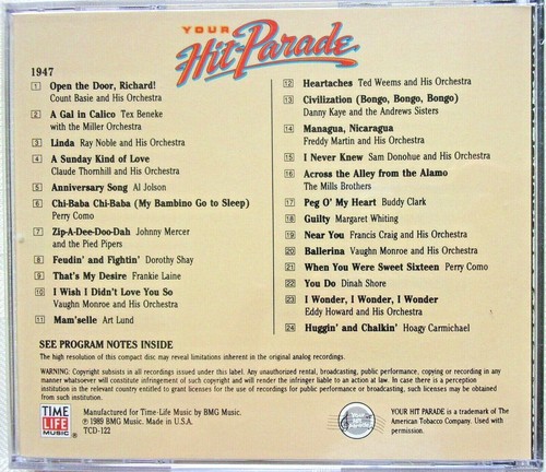 YOUR HIT PARADE 1947 - CD - Brand New | eBay