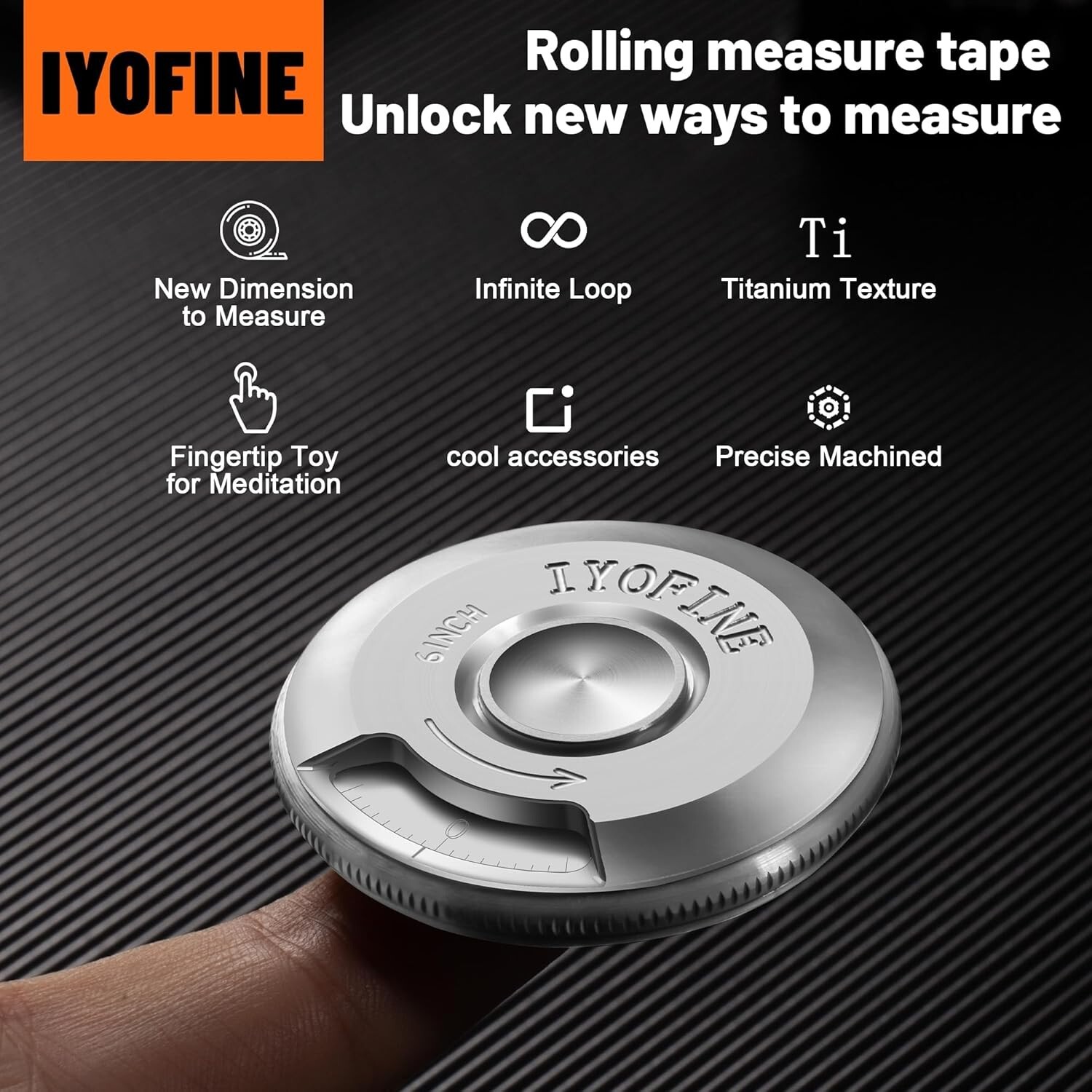 Fidget Spinners Measure Tape 6" Circle Pop Adults Titanium Curve Stress ...
