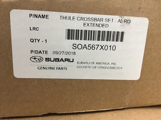 2019 Subaru Ascent Extended Cross Bar Roof Racks SOA567X010 OEM Factory ...