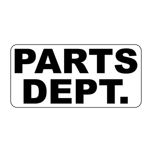 Parts Dept Black Retro Vintage Style Metal Sign - 8 In X 12 In With ...
