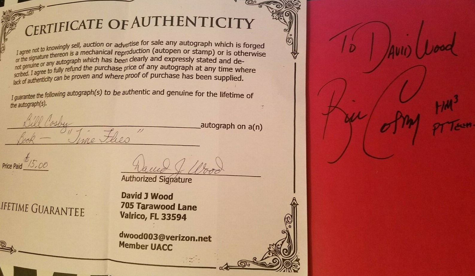 AUTOGRAPHED Bill Cosby Signed First Edition Book "Time Flies" AUTOGRAPH ...
