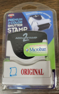 Premium 2-Color Shutter "ORIGINAL" Stamp Microban Cosco Accu2Stamp | eBay