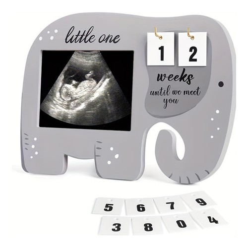 Elephant Sonogram Frame Made of Wood with Baby Growth Tracking Features ...