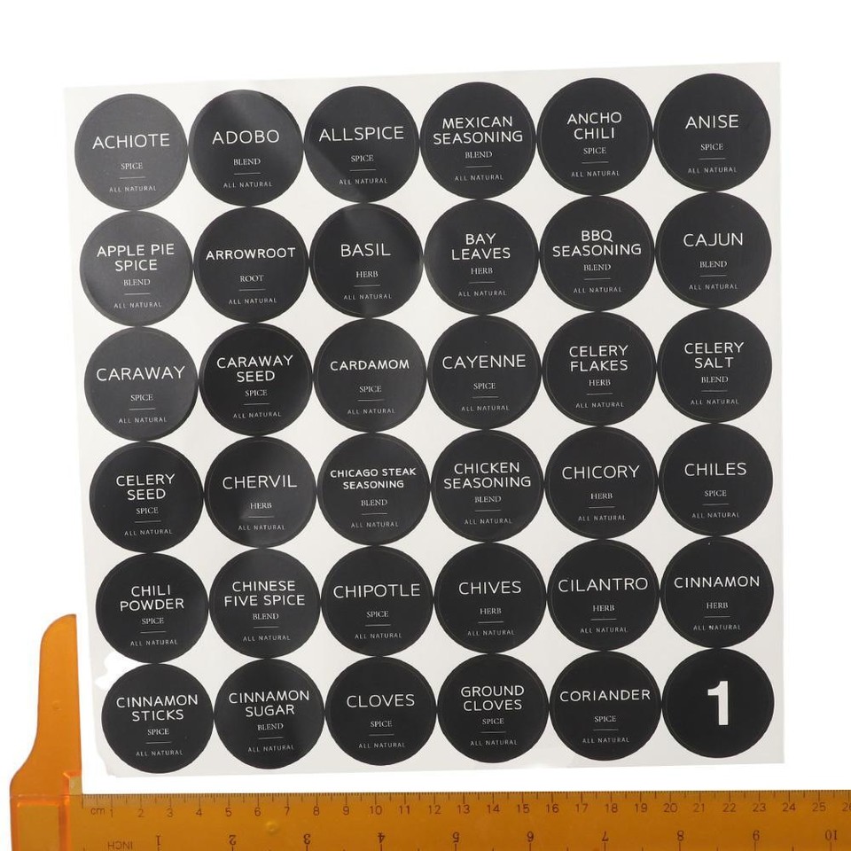 180Pcs Round Printed Spice Jars Labels Seasoning Bottle Sticker Spice ...