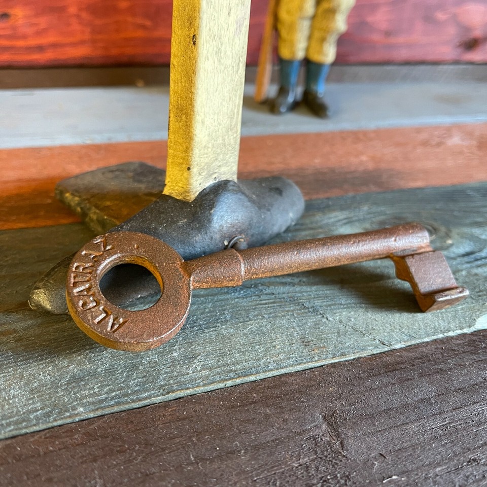 Alcatraz Prison Cell Key, Large Cast Iron Key With Rusty Antique Finish ...