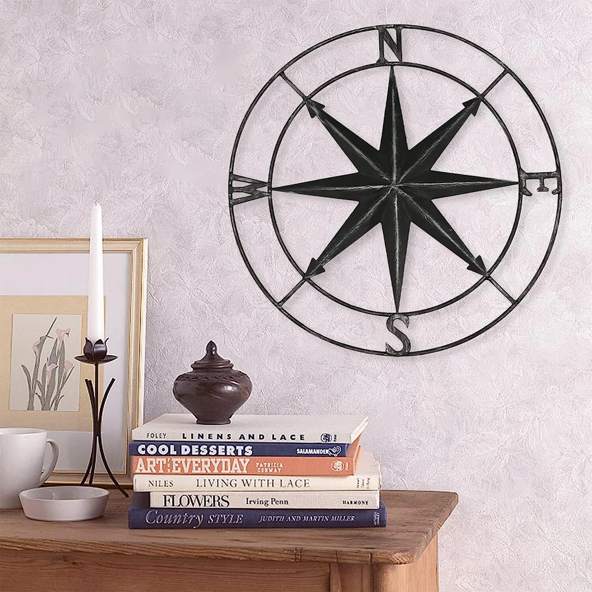 Decorative Metal Wall Compass | Shelly Lighting