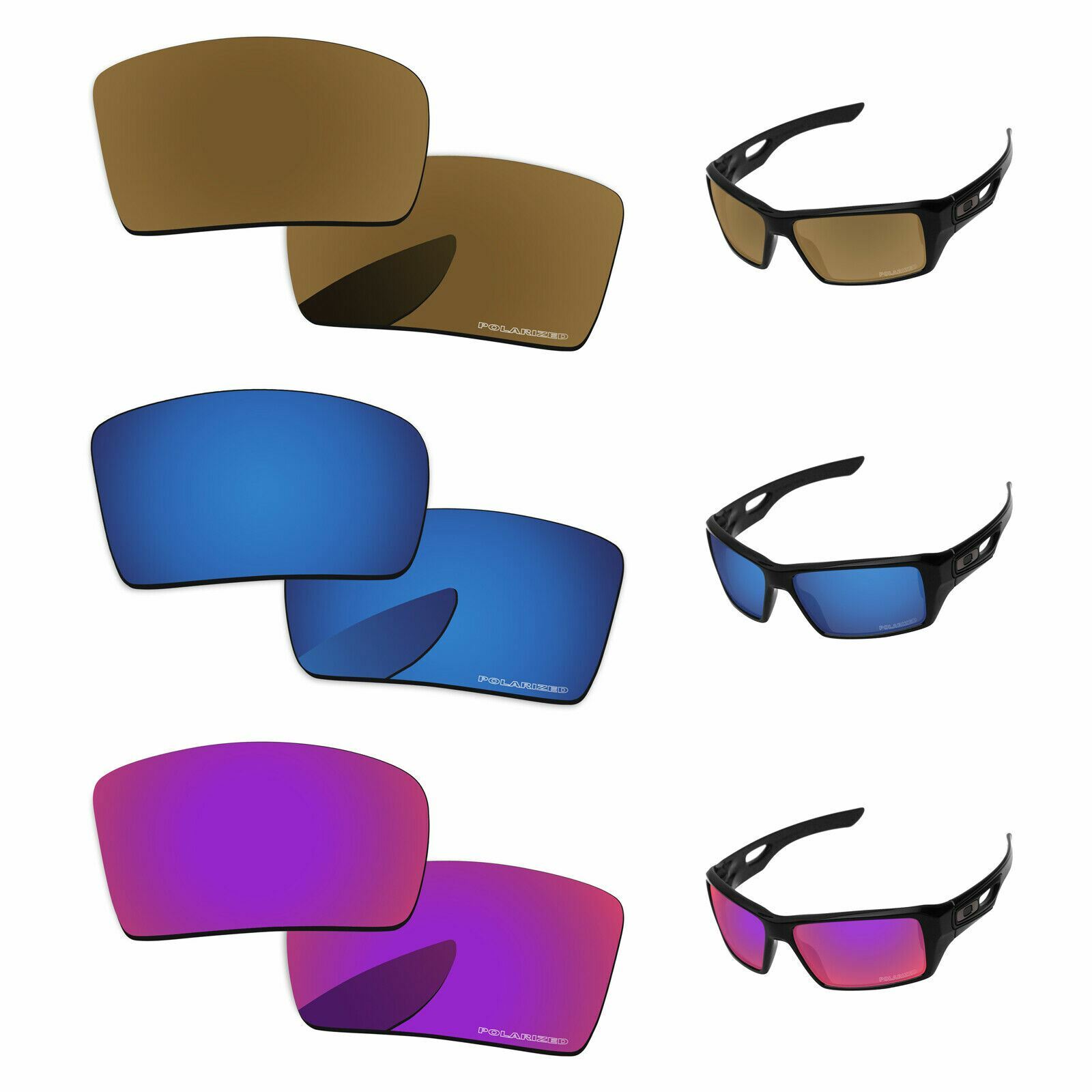 PapaViva POLARIZED ETCHED Replacement Lenses For-Oakley Eyepatch 2 ...