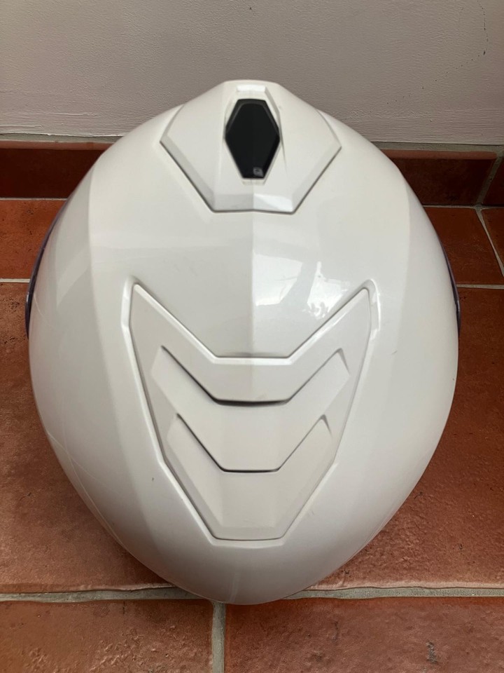 HJC i90 Pearl White Modular Flip Front Motorcycle Motorbike Helmet ...