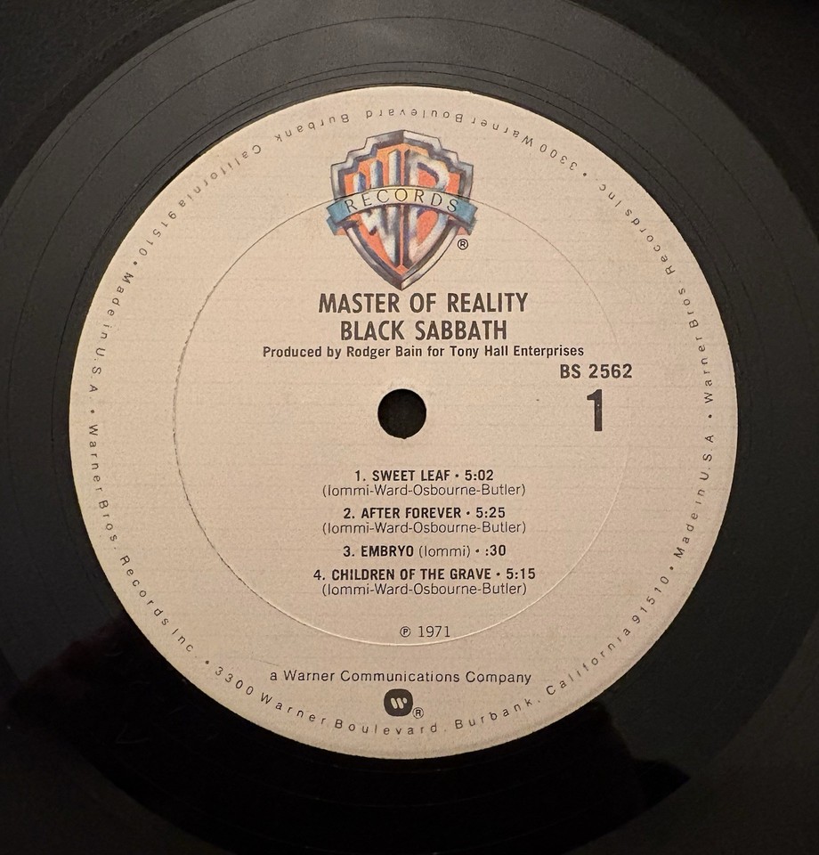 BLACK SABBATH Master Of Reality LP 1971 BS 2562 - VG+ Vinyl - SWEET ...