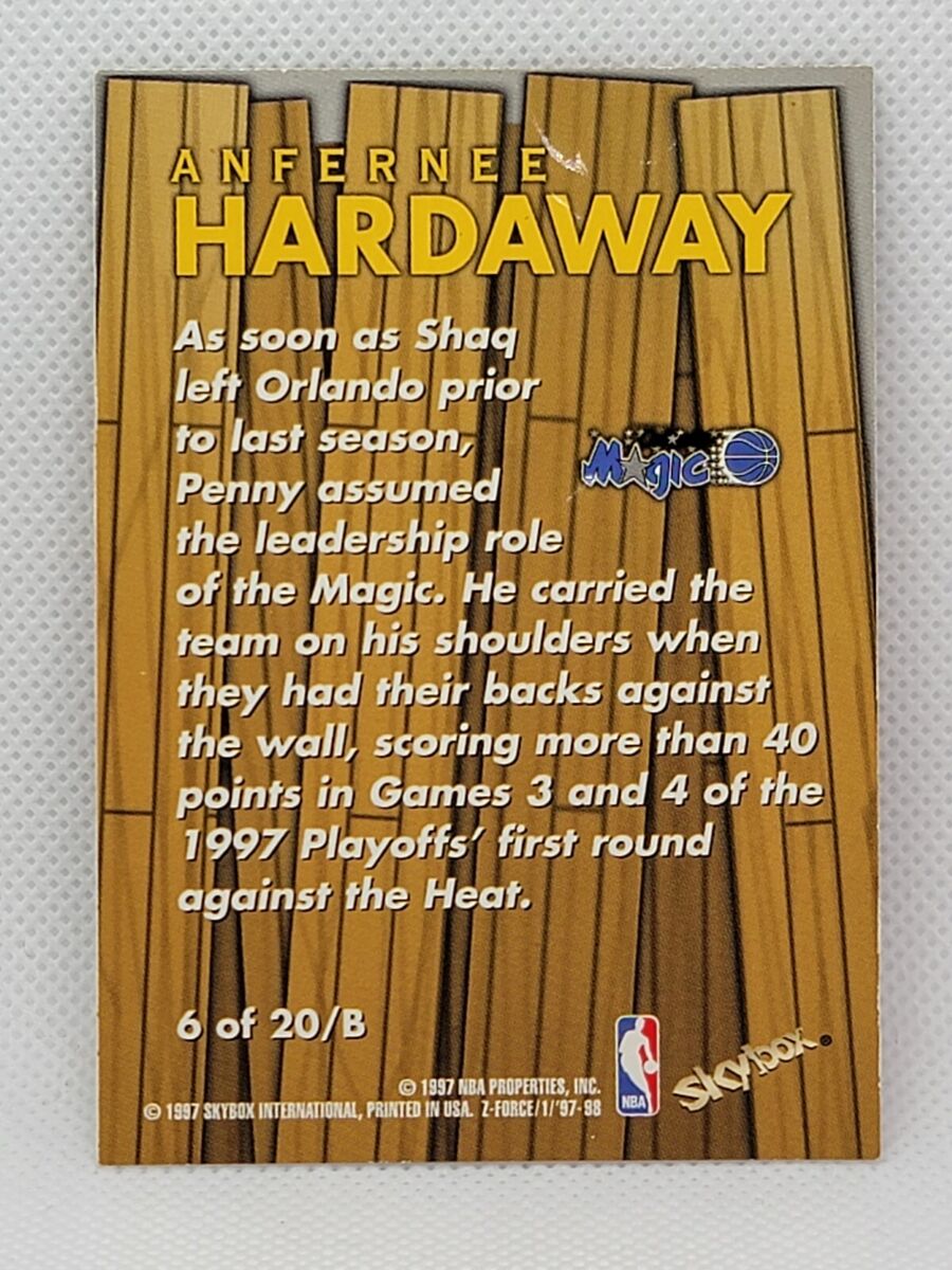 1997-98 Skybox Z-Force Boss #6 Anfernee Hardaway - Orlando 1997-98 Skybox Z-Force Boss #6 Anfernee Hardaway - Orlando