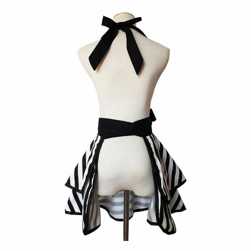 Woman Girls Adjustable Cotton Striped Apron Dress Vintage Cooking ...